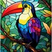 Stained Glass Toucan Jigsaw Puzzle 300/500/1000 Piece - Etsy