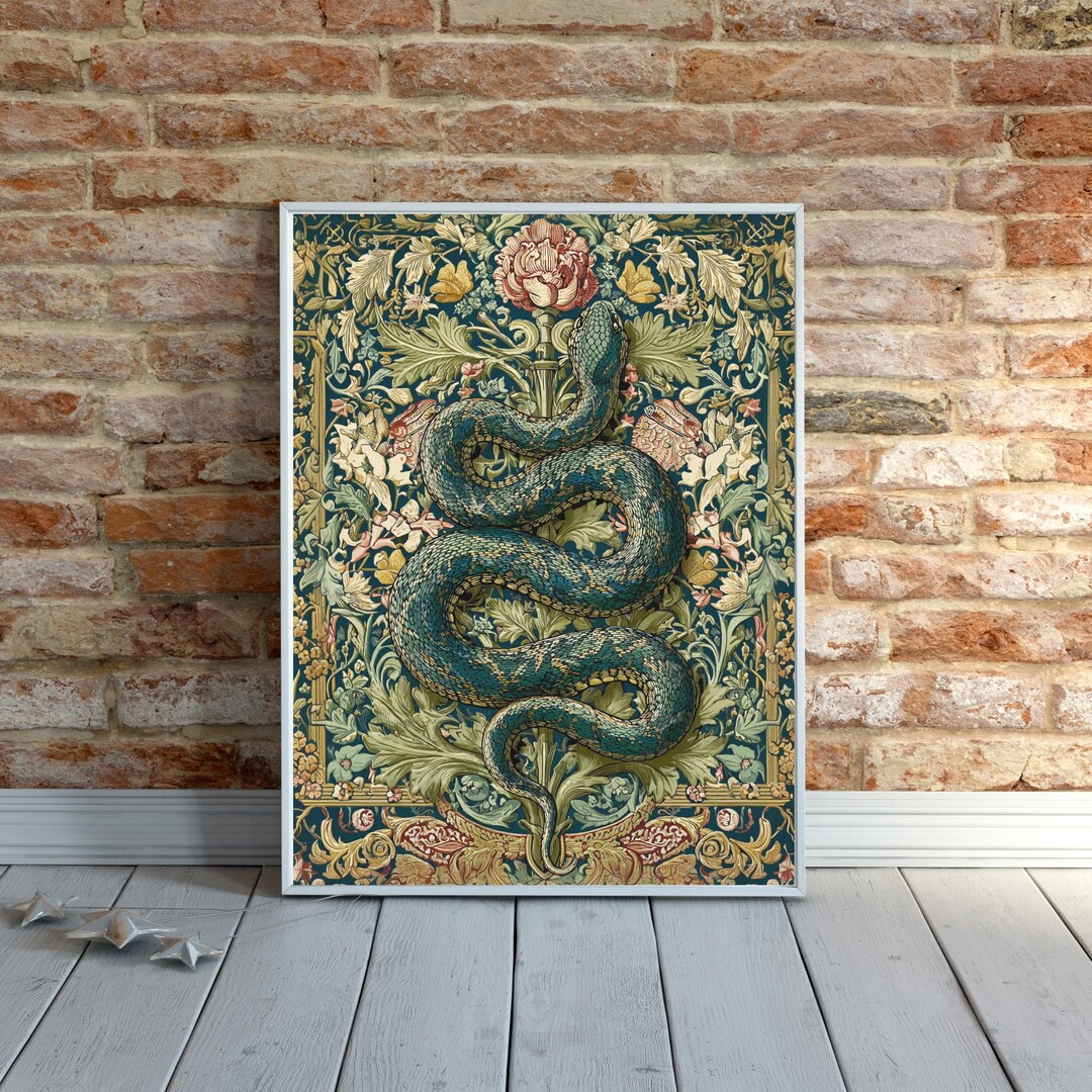 William Morris Style Jigsaw Puzzle: Vintage Floral Snake Design - Etsy
