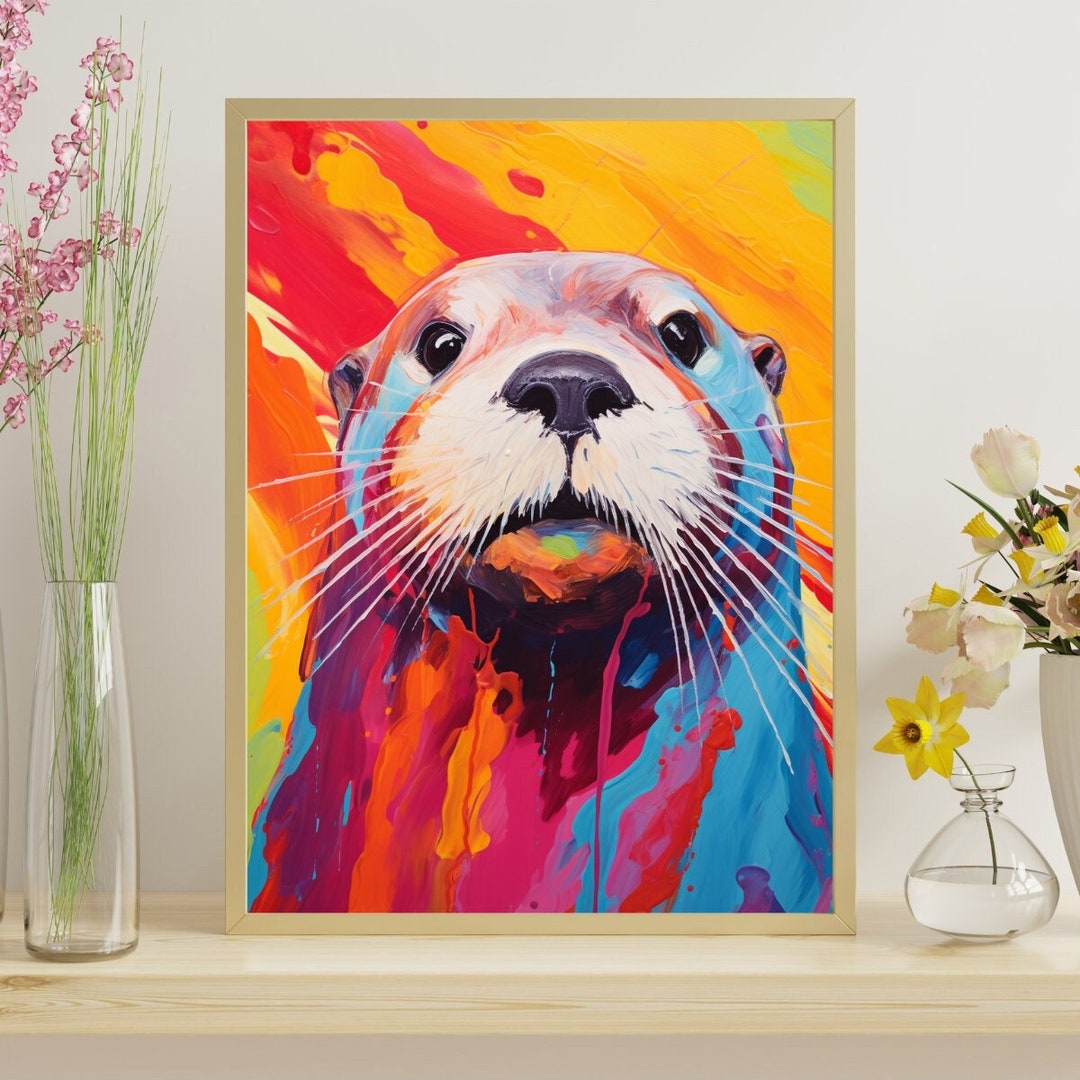 Face of Otter Jigsaw Puzzle 300/500/1000 Piece, Modernist Painting ...