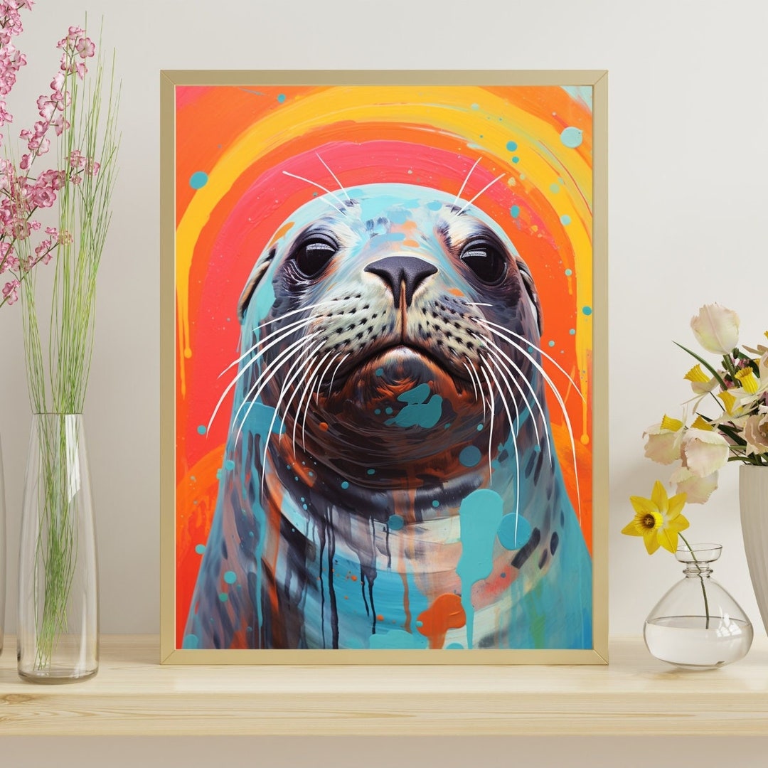 Modernist Seal Jigsaw Puzzle: Animal Face Art, 300-1000 Piece - Etsy