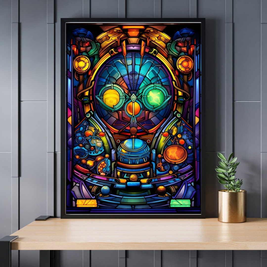 Stained Glass Pinball Machine Jigsaw Puzzle 300/500/1000 Piece - Etsy