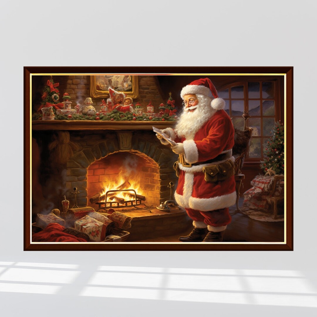 Visit of Santa Claus Jigsaw Puzzle 300/500/1000 Piece, Holiday Puzzle ...