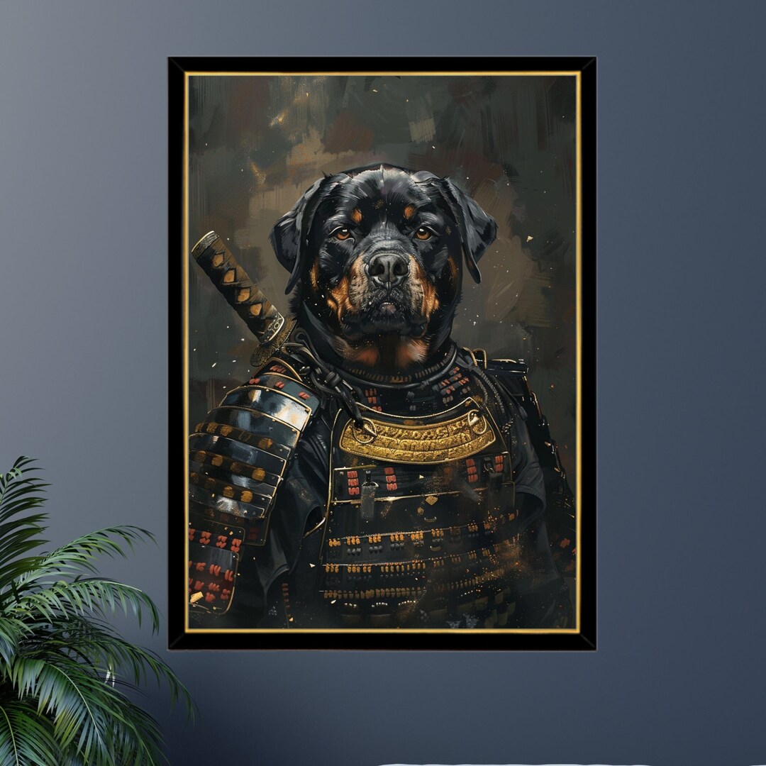 Samurai Rottweiler Jigsaw Puzzle: Japanese Warrior Dog Portrait - Etsy