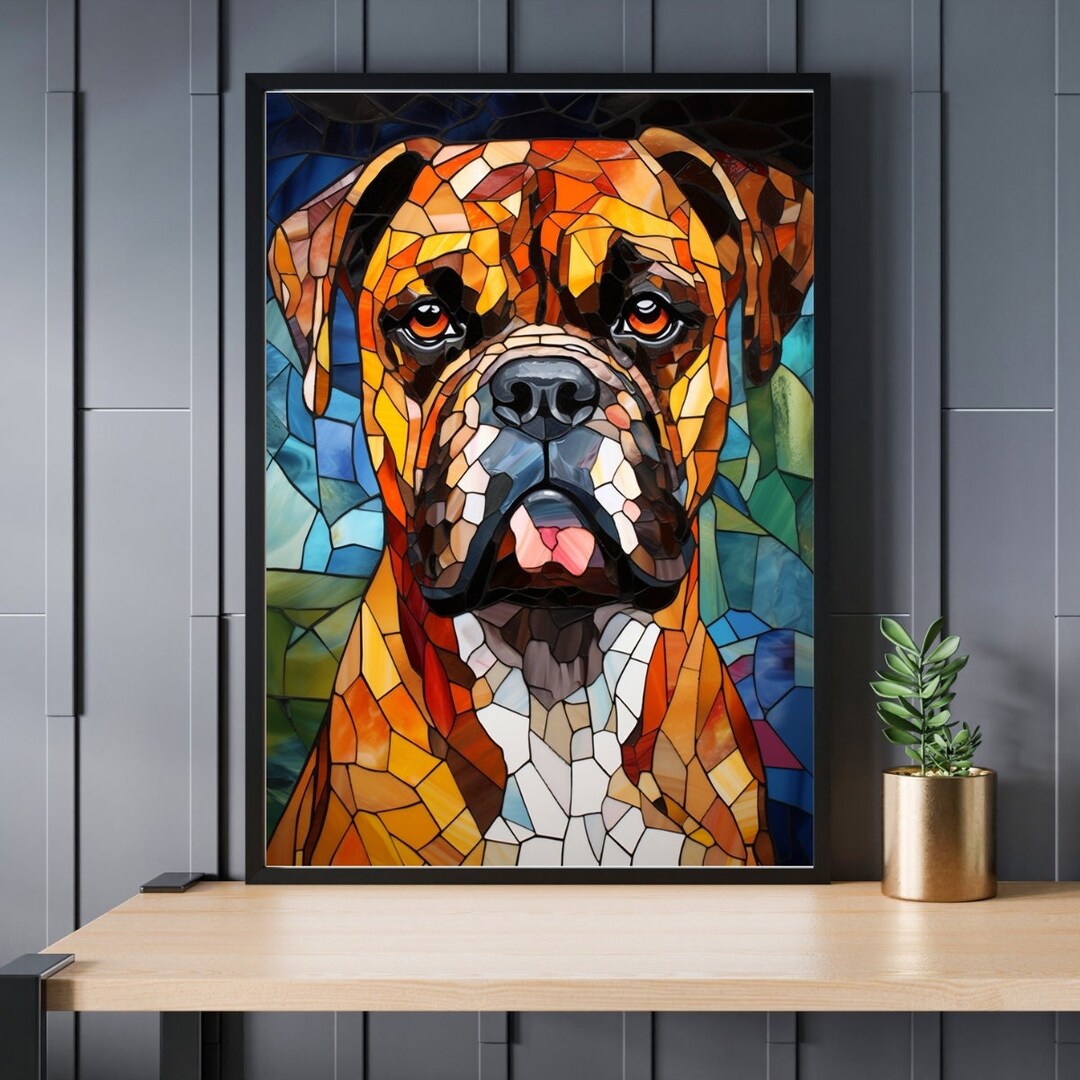 Stained Glass Boxer Dog Jigsaw Puzzle 300/500/1000 Piece - Etsy