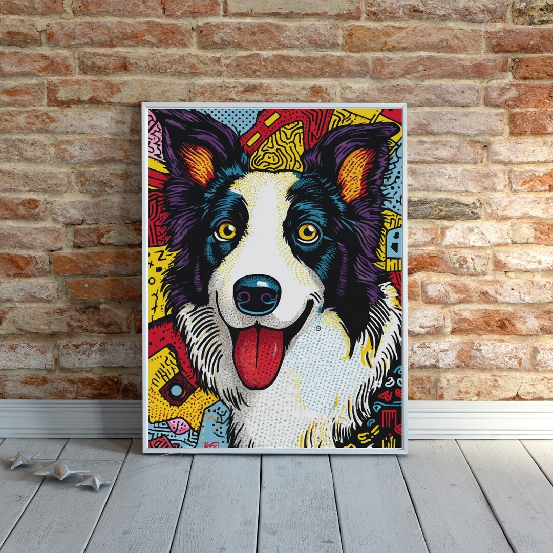 Border Collie Street Pop Art Jigsaw Puzzle 300/500/1000 Piece ...