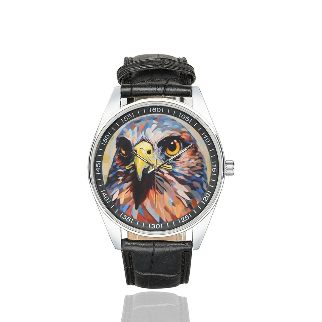 Modernist Hawk Watch With Black Leather Band, Watches for Men and Women ...