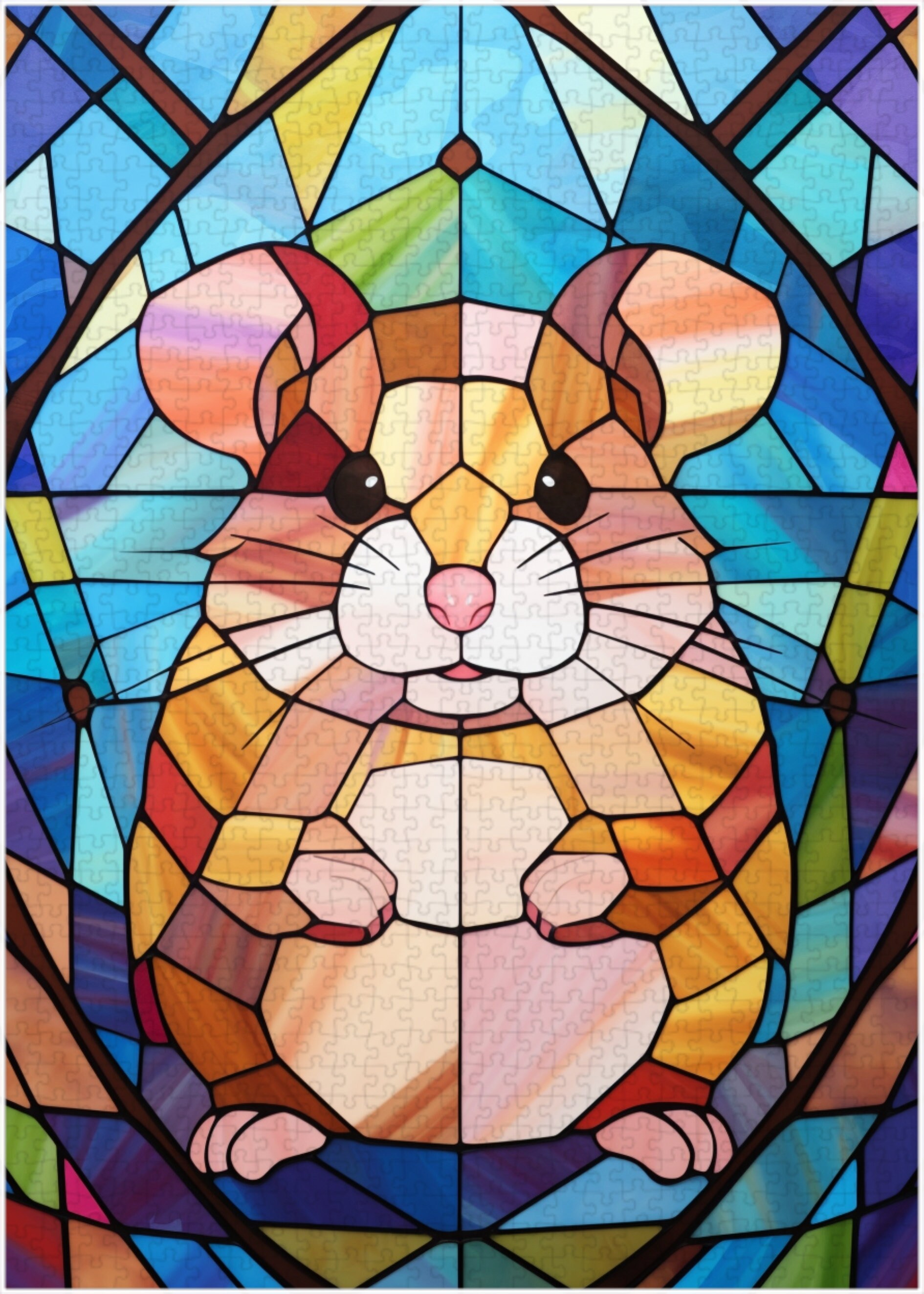 Stained Glass Hamster Jigsaw Puzzle 300/500/1000 Piece - Etsy