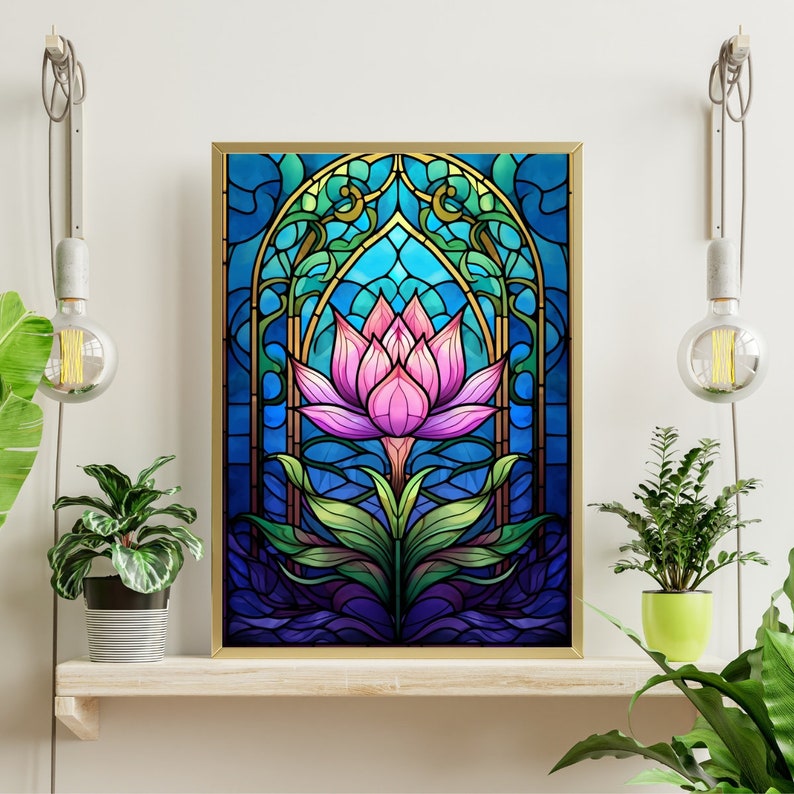 Stained Glass Lotus Jigsaw Puzzle 300/500/1000 Piece - Etsy