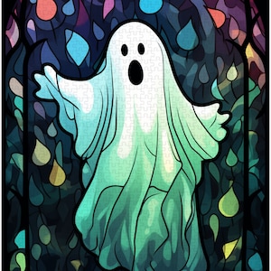 Stained Glass Cute Ghost Jigsaw Puzzle 300/500/1000 Piece - Etsy