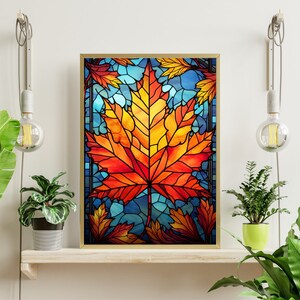 Stained Glass Maple Leaf Jigsaw Puzzle 300/500/1000 Piece - Etsy