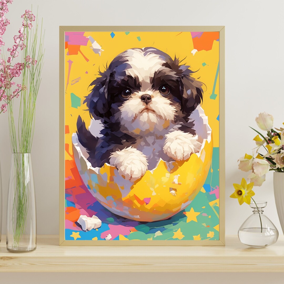 Baby Shih Tzu Hatching Egg Jigsaw Puzzle 300/500/1000 Piece Celebrating ...