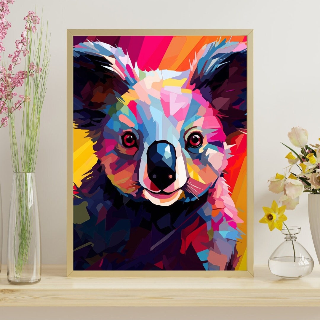 Face of Koala Bear Jigsaw Puzzle 300/500/1000 Piece, Modernist Painting ...