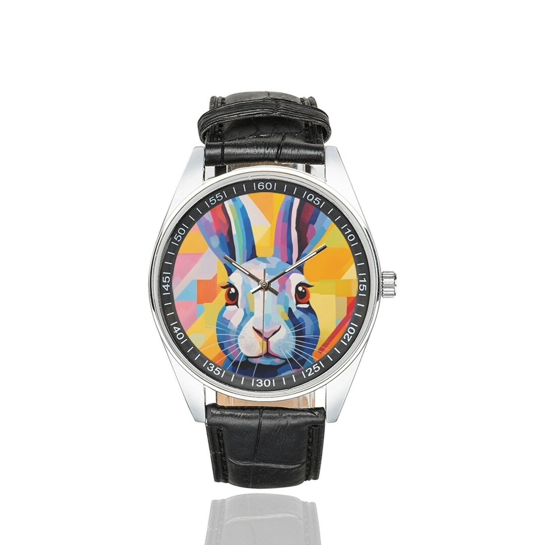 Modernist Rabbit Watch With Black Leather Band, Watches for Men and ...