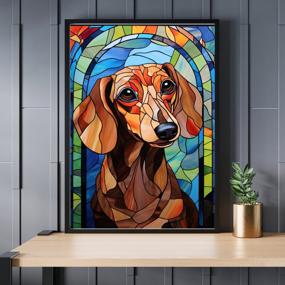 Stained Glass Dachshund Jigsaw Puzzle 300/500/1000 Piece - Etsy