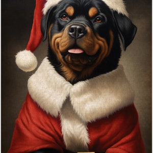 Santa Rottweiler Jigsaw Puzzle 300/500/1000 Piece - Pet Santa Costume ...