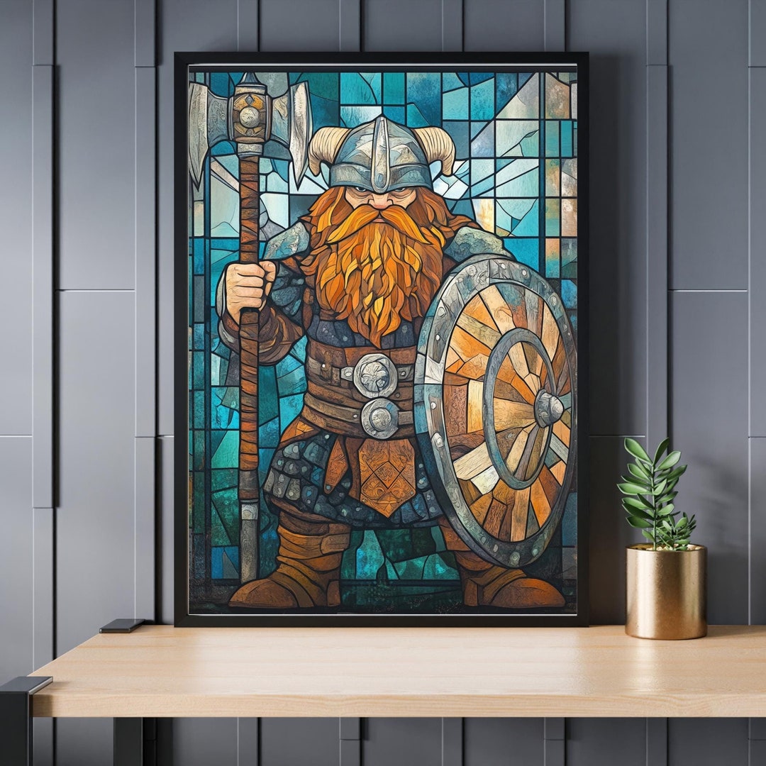 Stained Glass Dwarf Warrior Jigsaw Puzzle 300/500/1000 Piece - Etsy