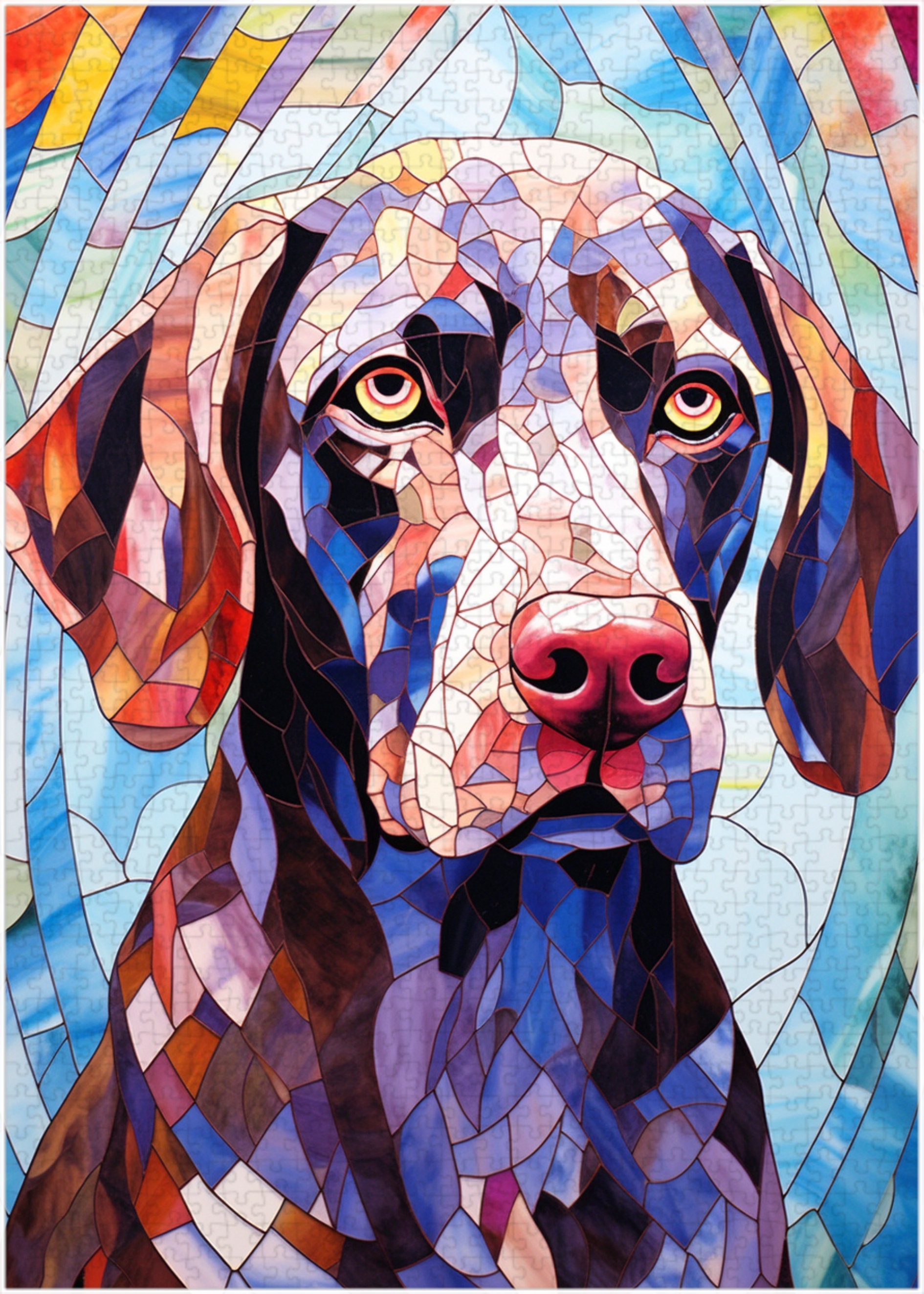 Stained Glass German Shorthaired Pointer Jigsaw Puzzle 300/500/1000 ...