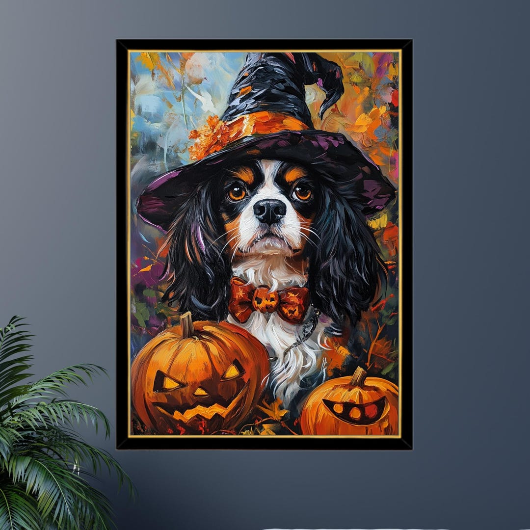 Halloween Cavalier King Charles Spaniel Jigsaw Puzzle: Pet Pumpkin ...