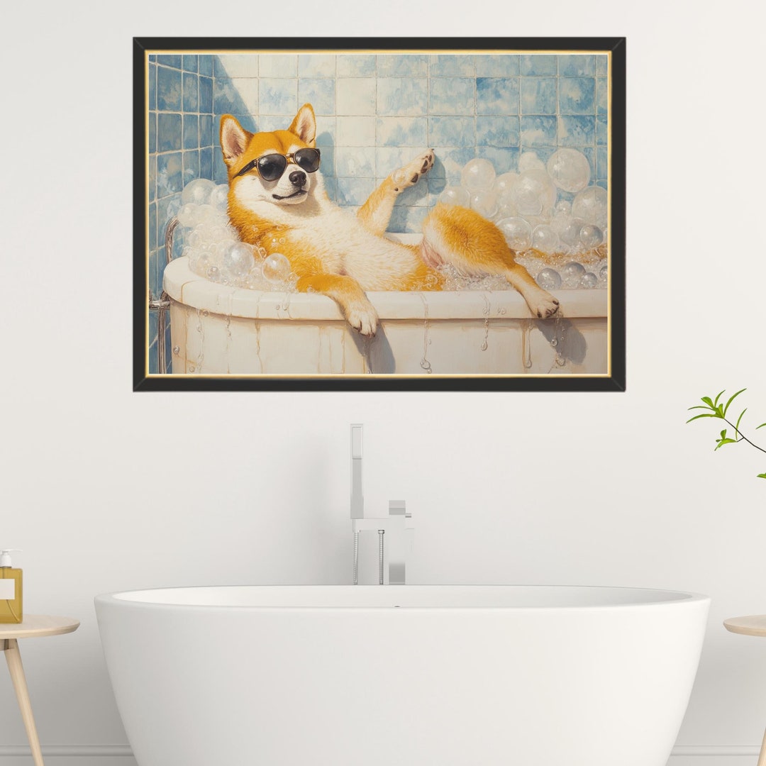 Shiba Inu Taking Bubble Bath Jigsaw Puzzle 300/500/1000 Piece - Shiba ...