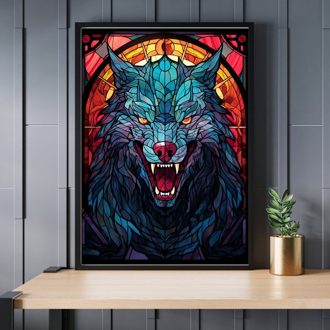 Stained Glass Werewolf Jigsaw Puzzle 300/500/1000 Piece - Etsy