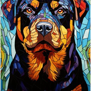 Stained Glass Rottweiler Jigsaw Puzzle 300/500/1000 Piece - Etsy