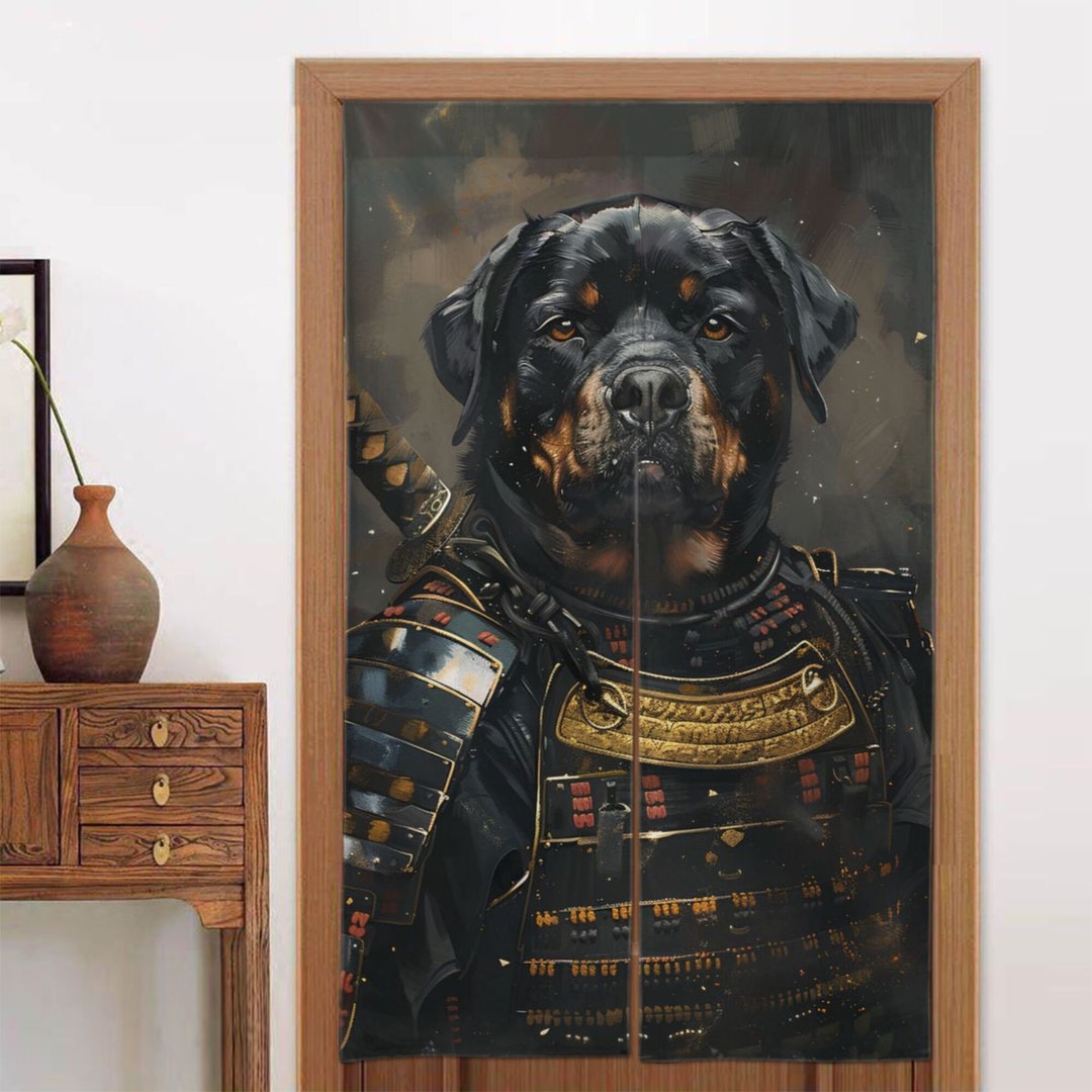 Samurai Rottweiler Japanese Style Doorway Curtain 86143cm - Etsy