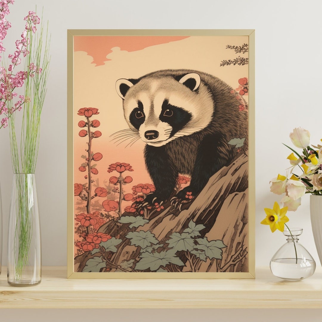 Ukiyo-e Badger Japanese Print Jigsaw Puzzle 300/500/1000 Piece - Etsy