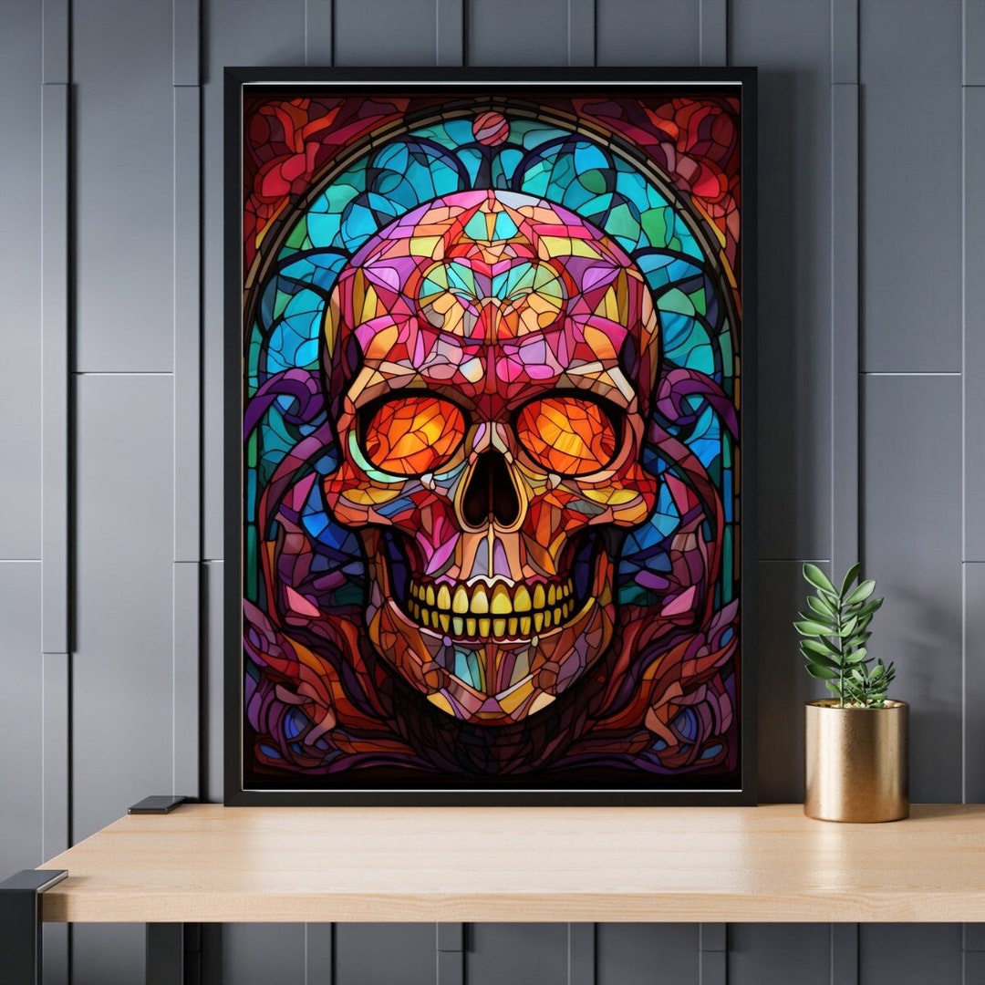 Stained Glass Colorful Skull of Gem Jigsaw Puzzle 300/500/1000 Piece - Etsy