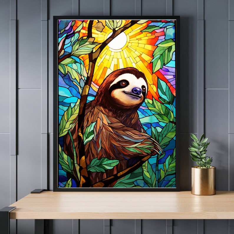 Stained Glass Sloth Jigsaw Puzzle 300/500/1000 Piece - Etsy