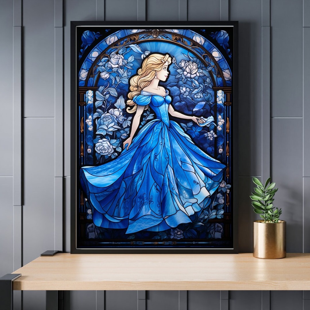 Stained Glass Princess Cinderella Jigsaw Puzzle 300/500/1000 Piece - Etsy