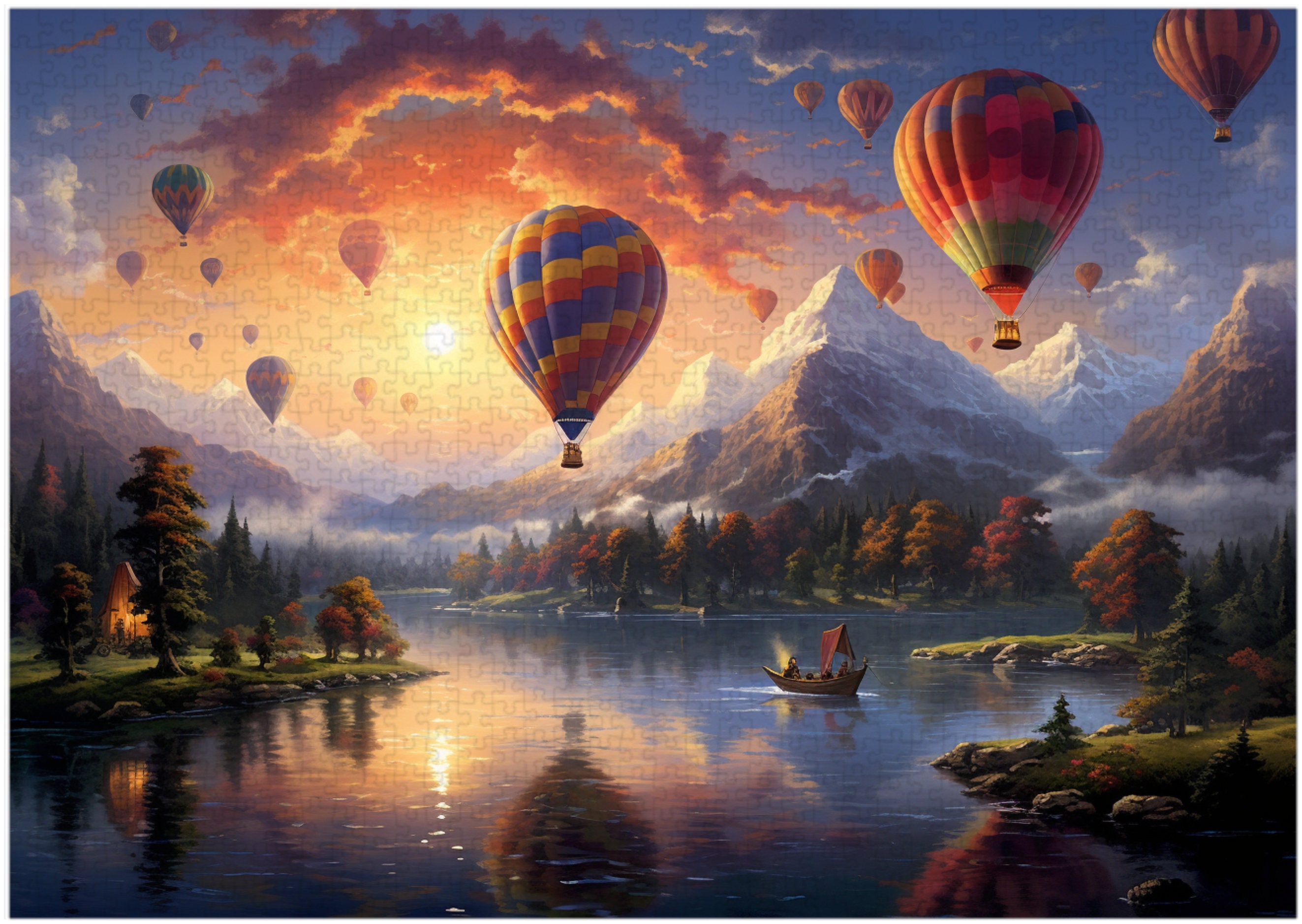 Air Balloon Festival Jigsaw Puzzle 300/500/1000 Piece - Etsy