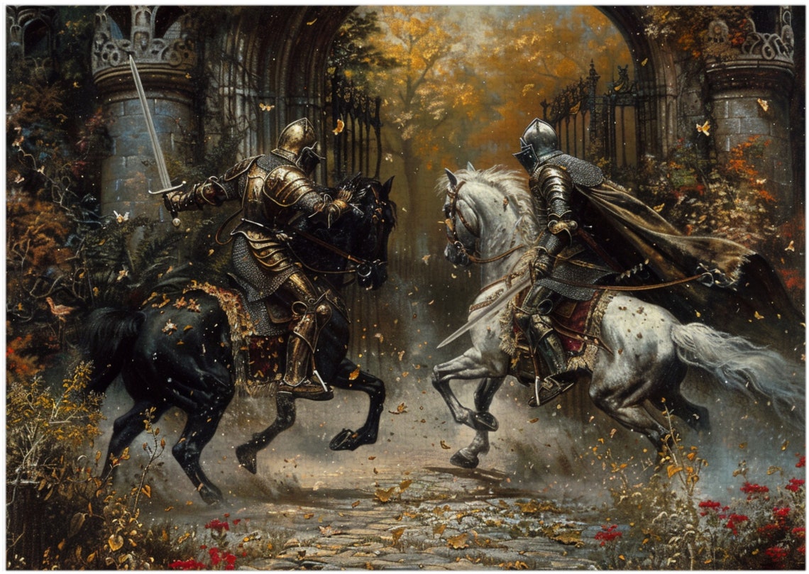 Duel of Knight Jigsaw Puzzle 300/500/1000 Piece - Etsy