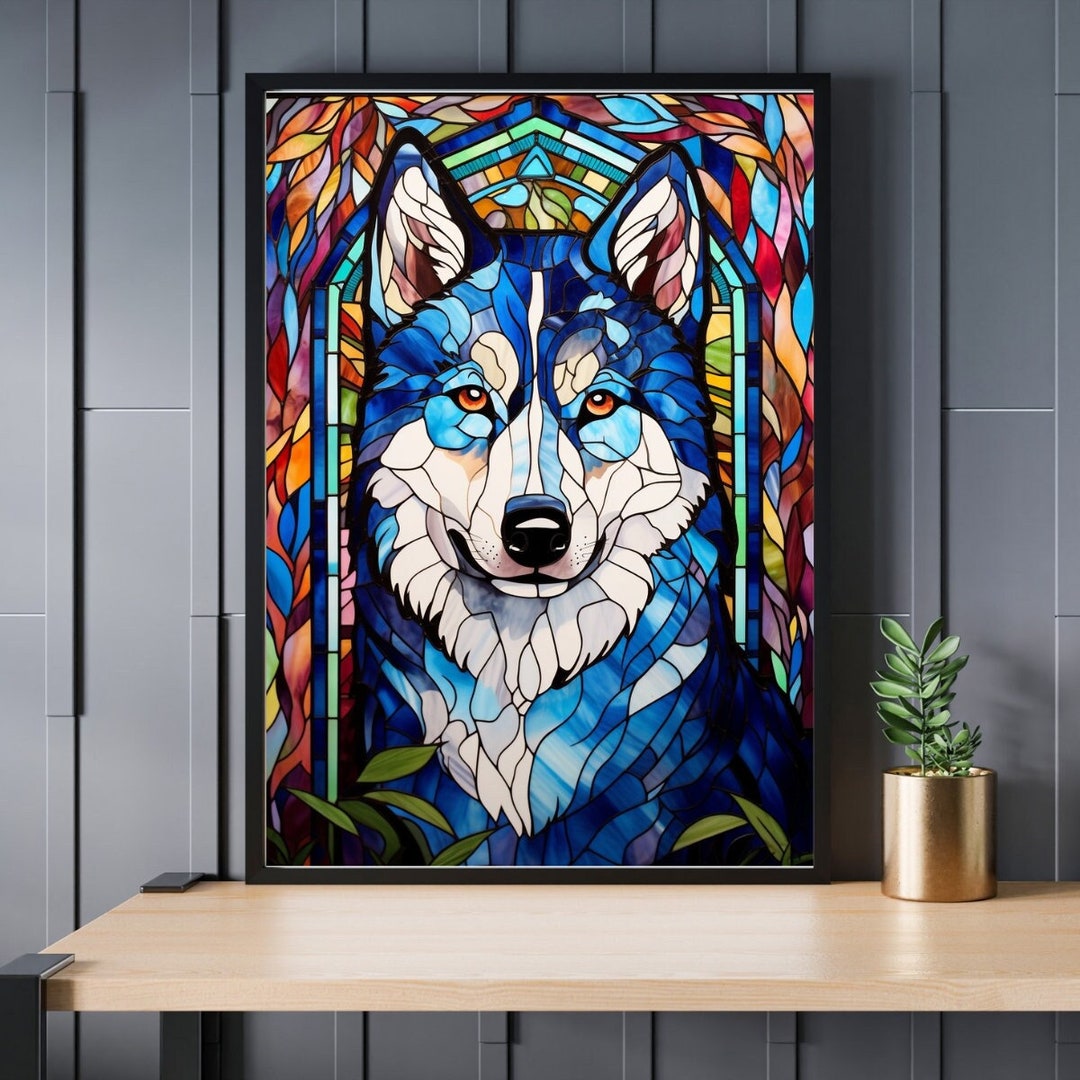 Stained Glass Siberian Husky Jigsaw Puzzle 300/500/1000 Piece - Etsy