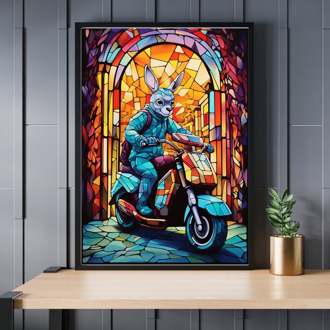 Stained Glass Kangaroo Courier Jigsaw Puzzle - Wooden Animal Puzzle - Etsy