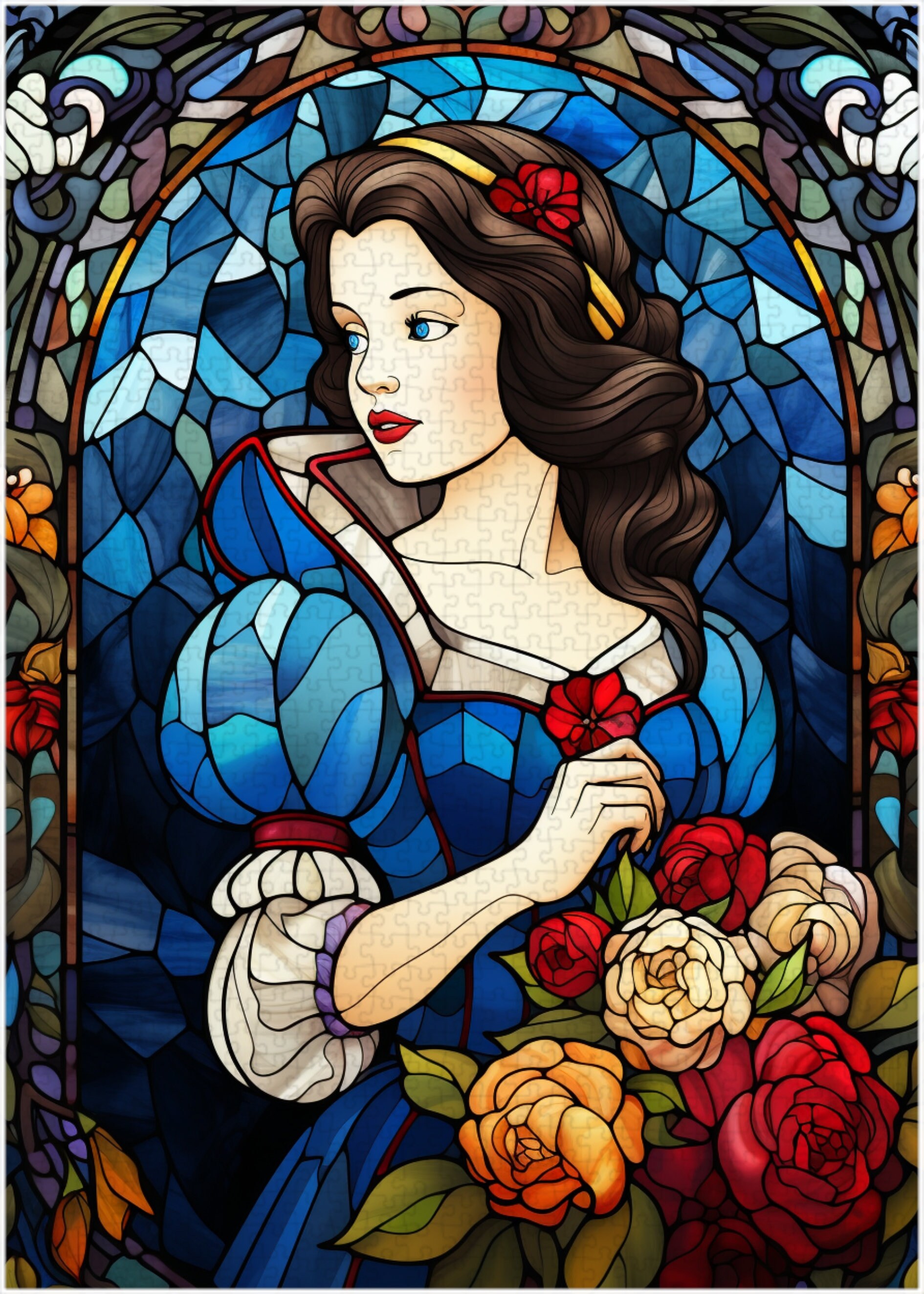 Stained Glass Princess Snow White Jigsaw Puzzle 300/500/1000 Piece - Etsy