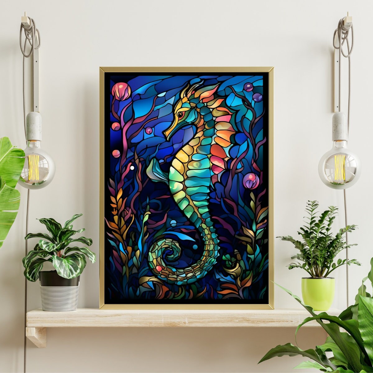Stained Glass Seahorse Jigsaw Puzzle 300/500/1000 Piece - Etsy