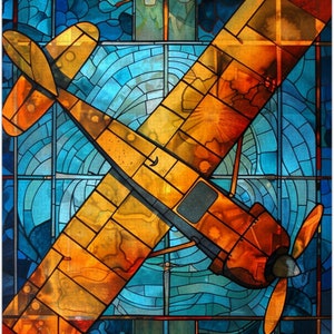 Stained Glass Plane Jigsaw Puzzle 300/500/1000 Piece - Etsy