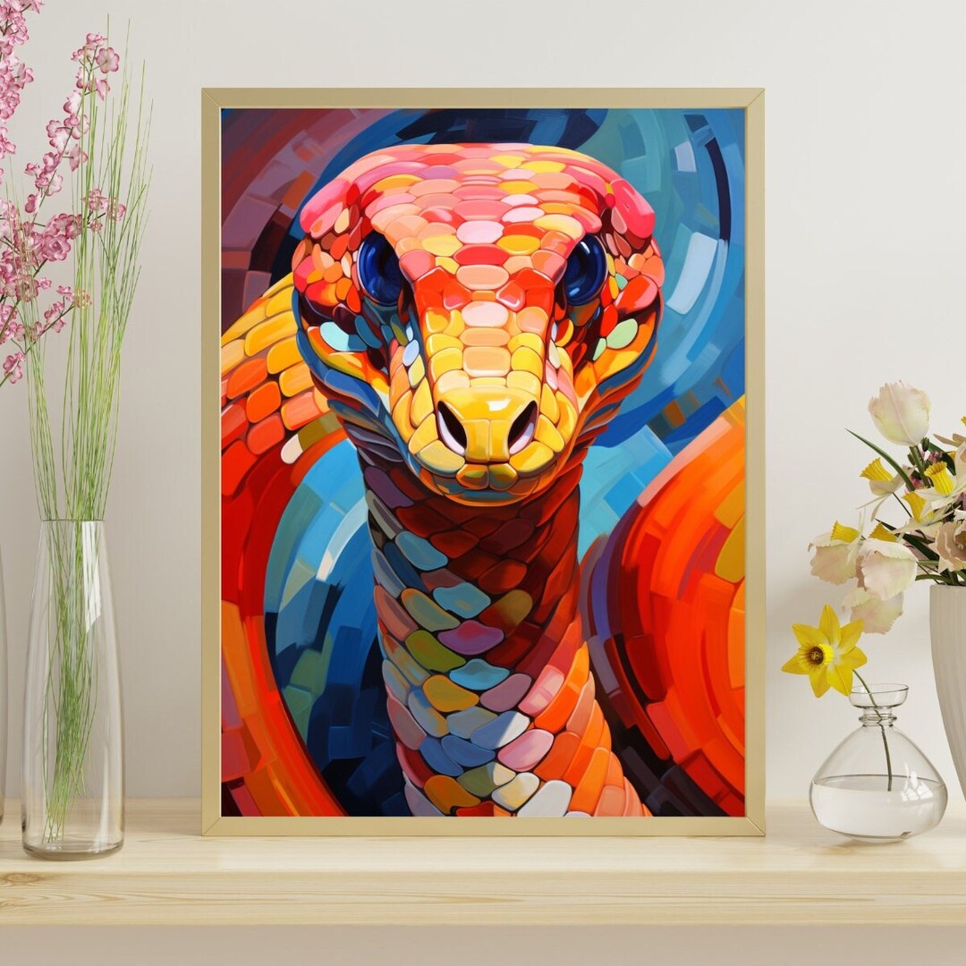 King Cobra Jigsaw Puzzle: Modernist Snake Art, 300/500/1000 Piece - Etsy