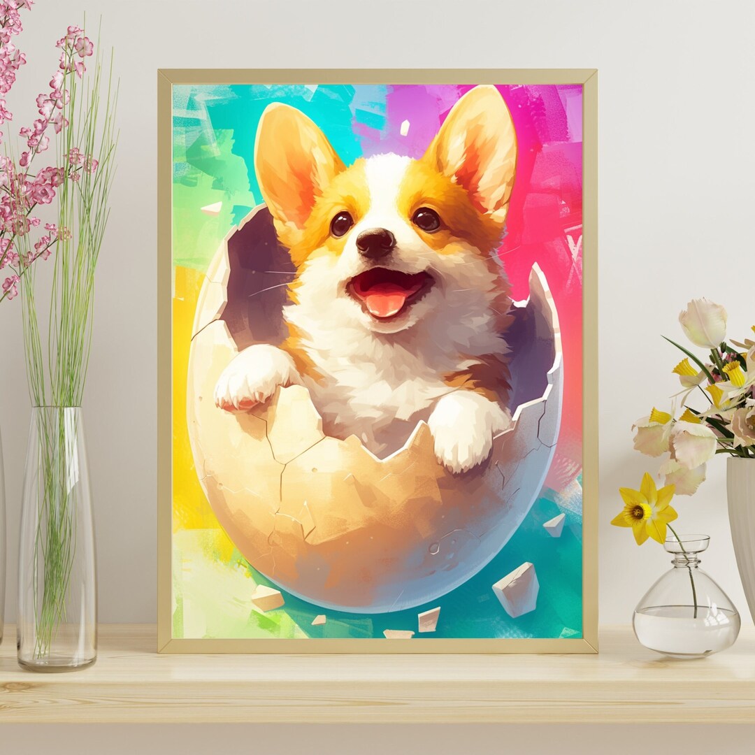 Cute Pembroke Welsh Corgi Hatching Egg Jigsaw Puzzle 300/500/1000 Piece ...
