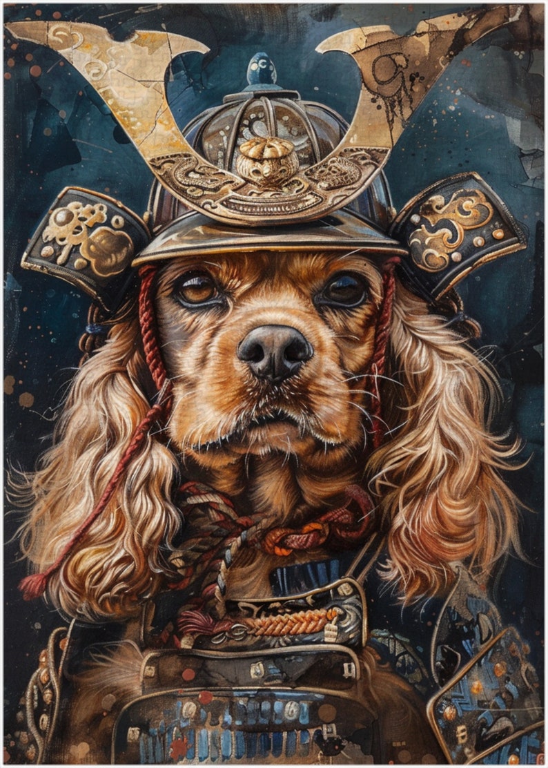 Samurai Cocker Spaniel Jigsaw Puzzle 300/500/1000 Piece Japanese ...