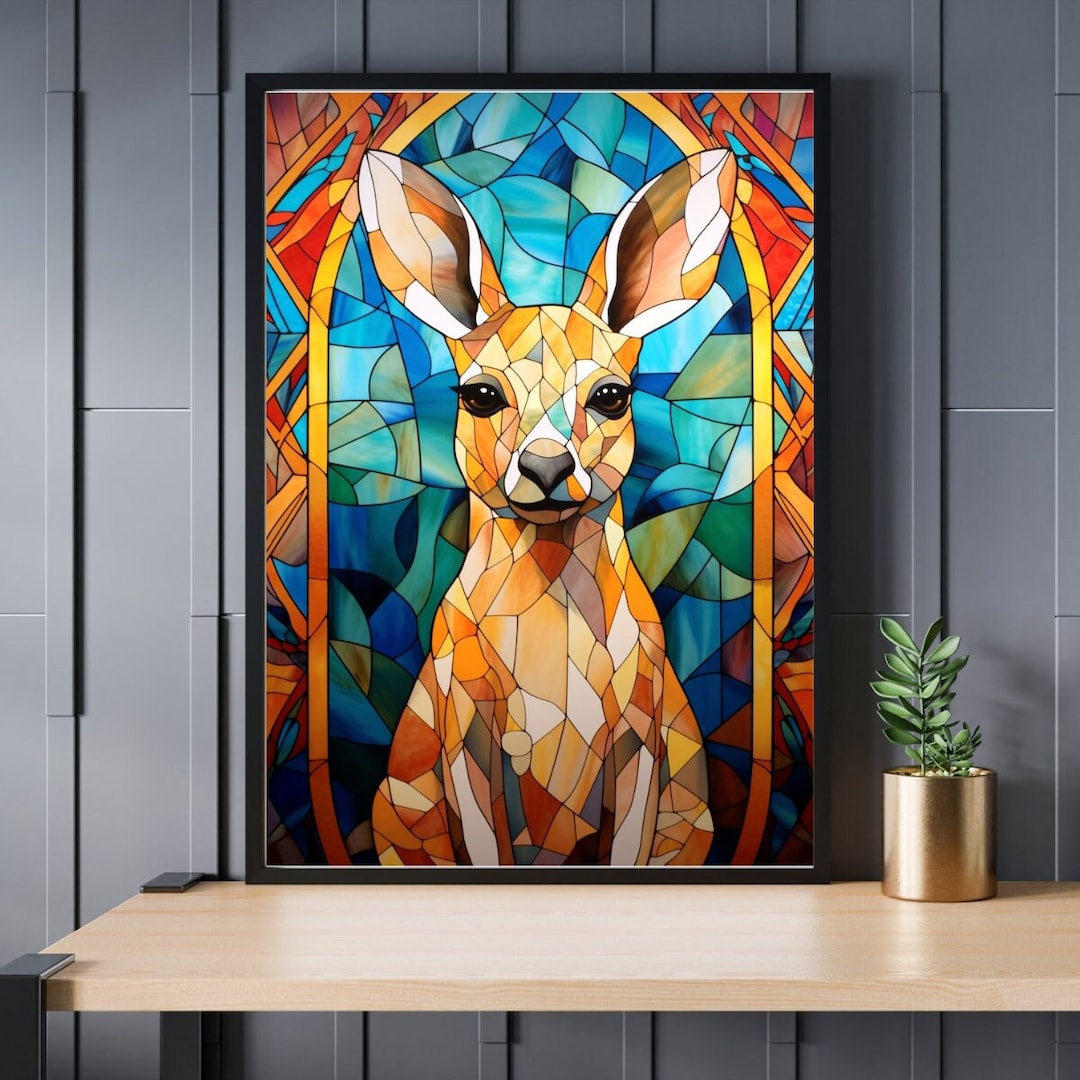 Stained Glass Kangaroo Jigsaw Puzzle 300/500/1000 Piece - Etsy