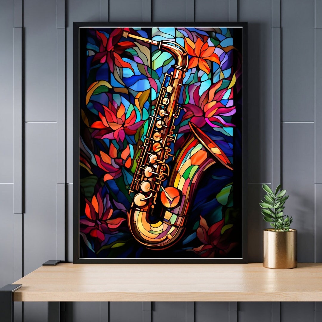 Stained Glass Saxophone Jigsaw Puzzle 300/500/1000 Piece - Etsy