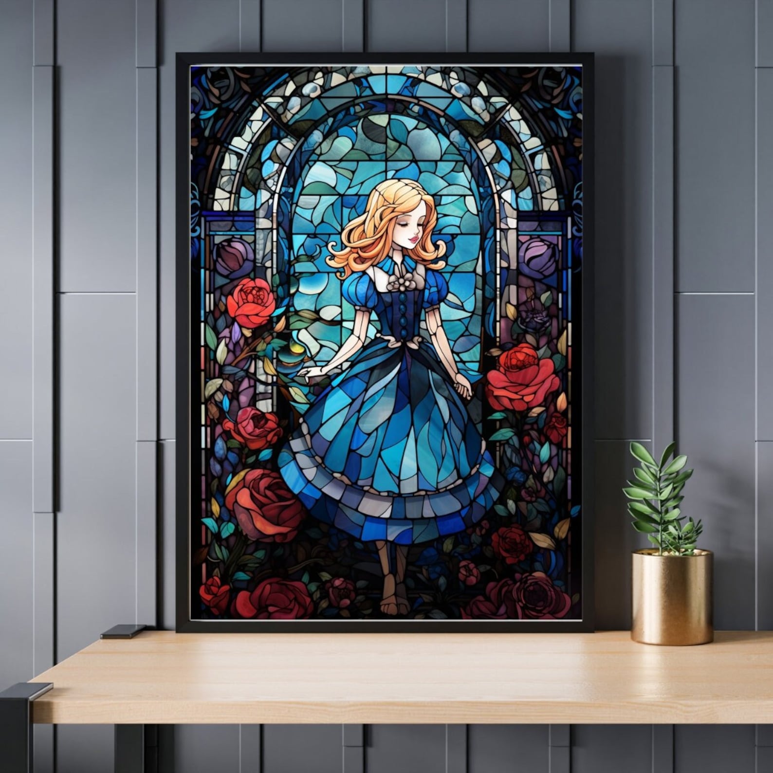 Stained Glass Alice in Wonderland Jigsaw Puzzle 300/500/1000 Piece - Etsy