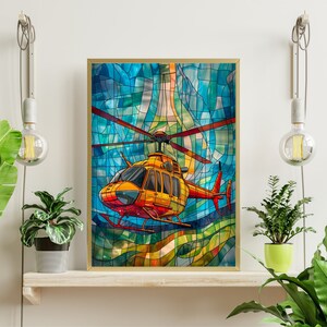 Stained Glass Helicopter Jigsaw Puzzle 300/500/1000 Piece - Etsy
