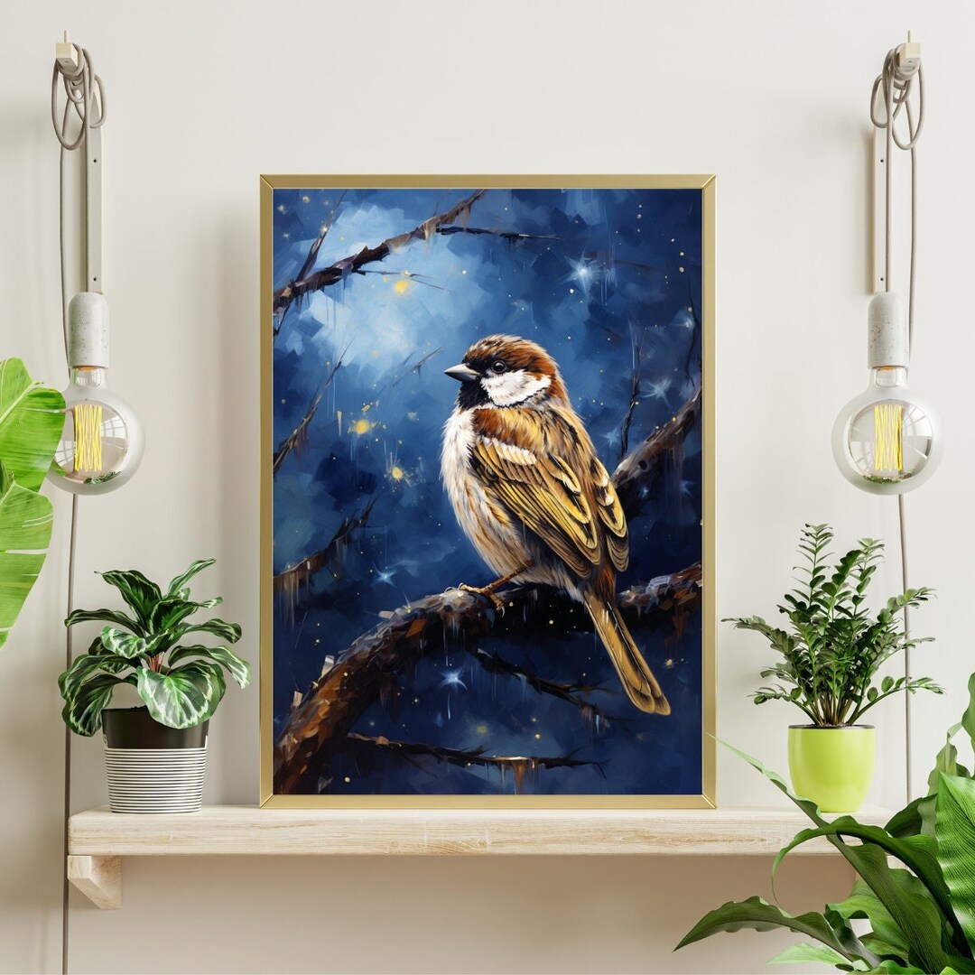 Starry Night House Sparrow Jigsaw Puzzle 300/500/1000 Piece - Etsy