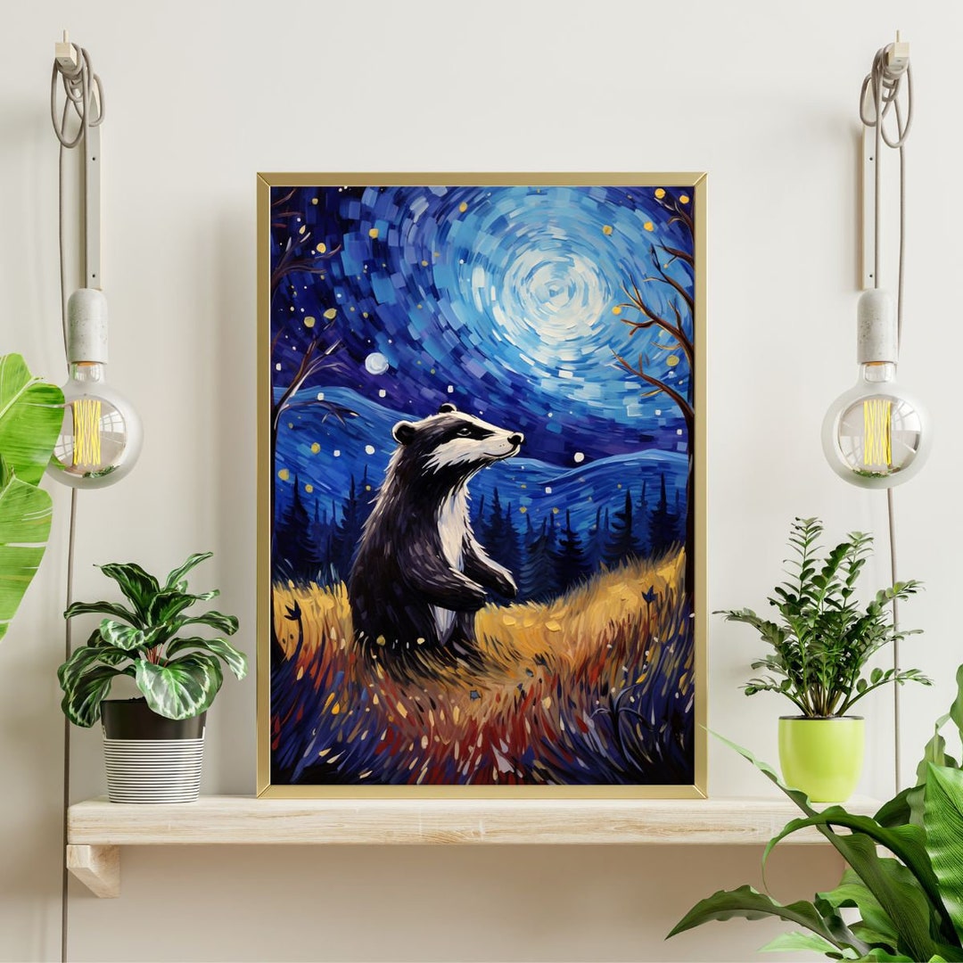 Starry Night Badger Jigsaw Puzzle 300/500/1000 Piece - Etsy