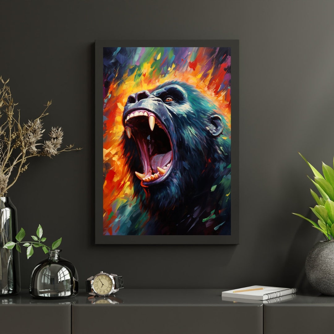 Roaring Gorilla Jigsaw Puzzle 300/500/1000 Piece - Etsy