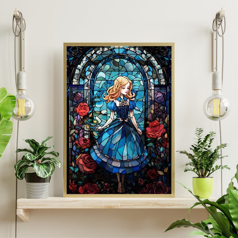 Stained Glass Alice in Wonderland Jigsaw Puzzle 300/500/1000 Piece - Etsy
