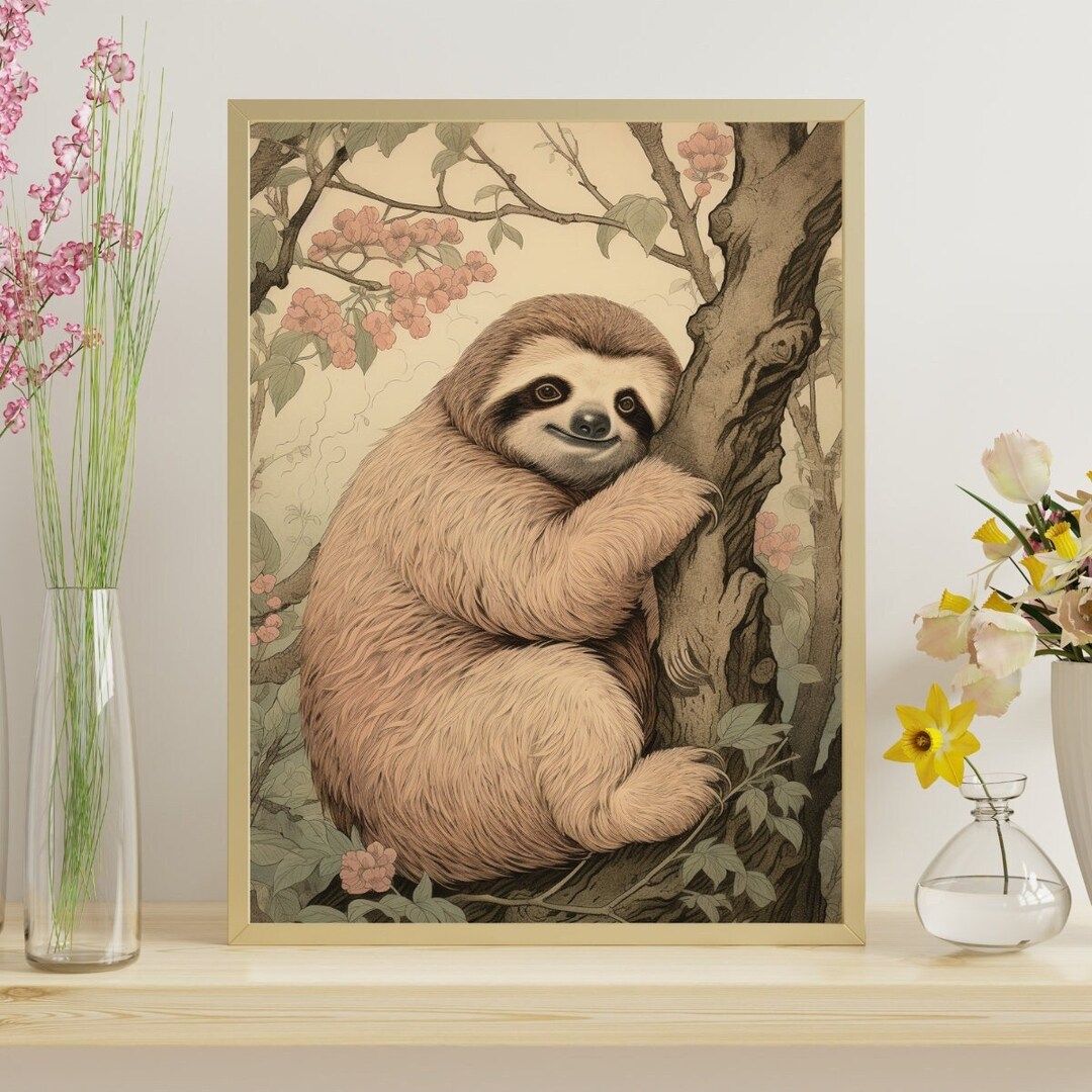 Ukiyo-e Sloth Japanese Print Jigsaw Puzzle 300/500/1000 Piece - Etsy
