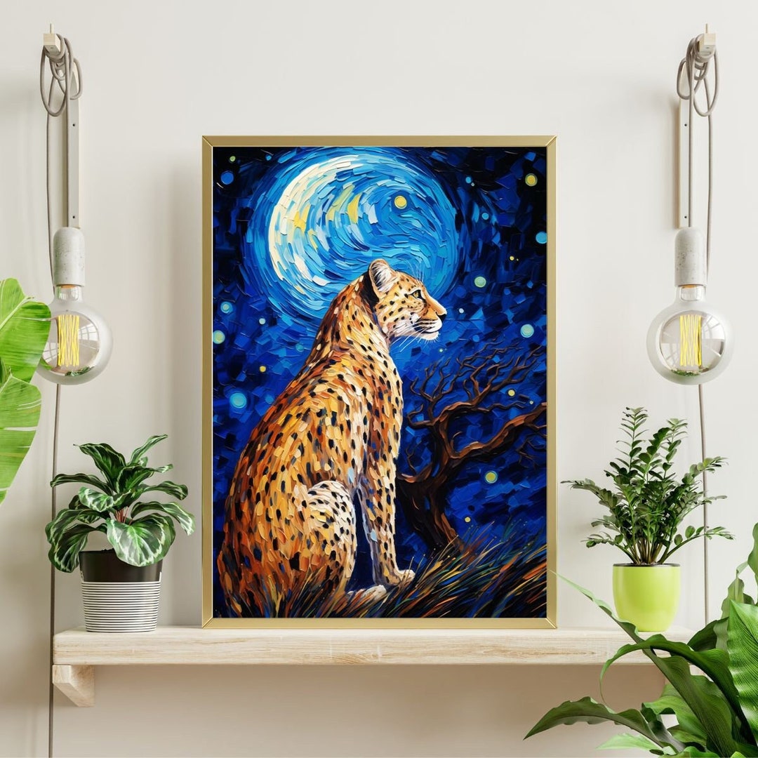 Starry Night Cheetah Jigsaw Puzzle 300/500/1000 Piece - Etsy